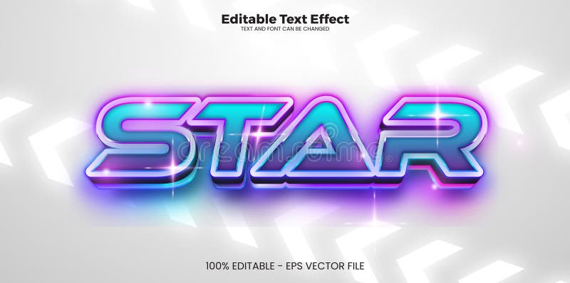 Star Editable Text Effect in Modern Trend Style Stock Vector ...