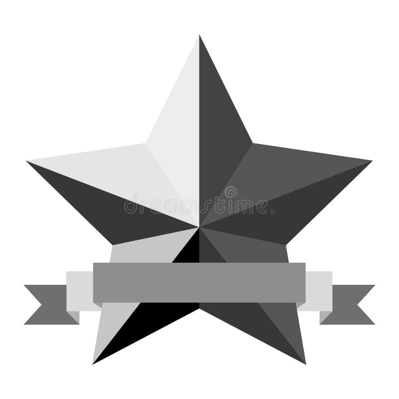 Star Emblem with Banner Icon Image Stock Vector - Illustration of ...