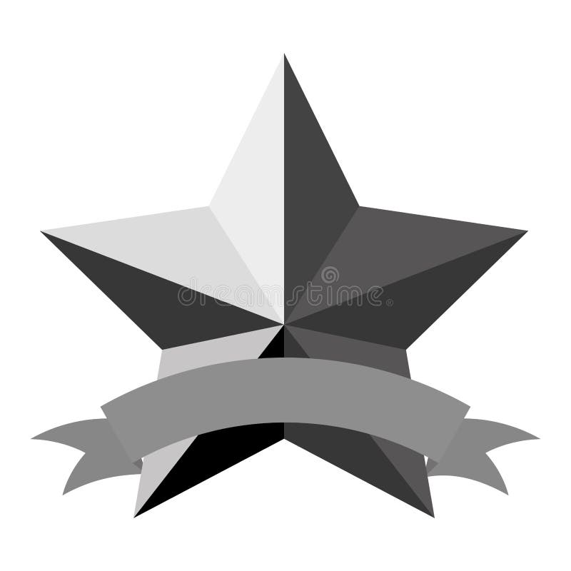Star Emblem with Banner Icon Image Stock Vector - Illustration of ...