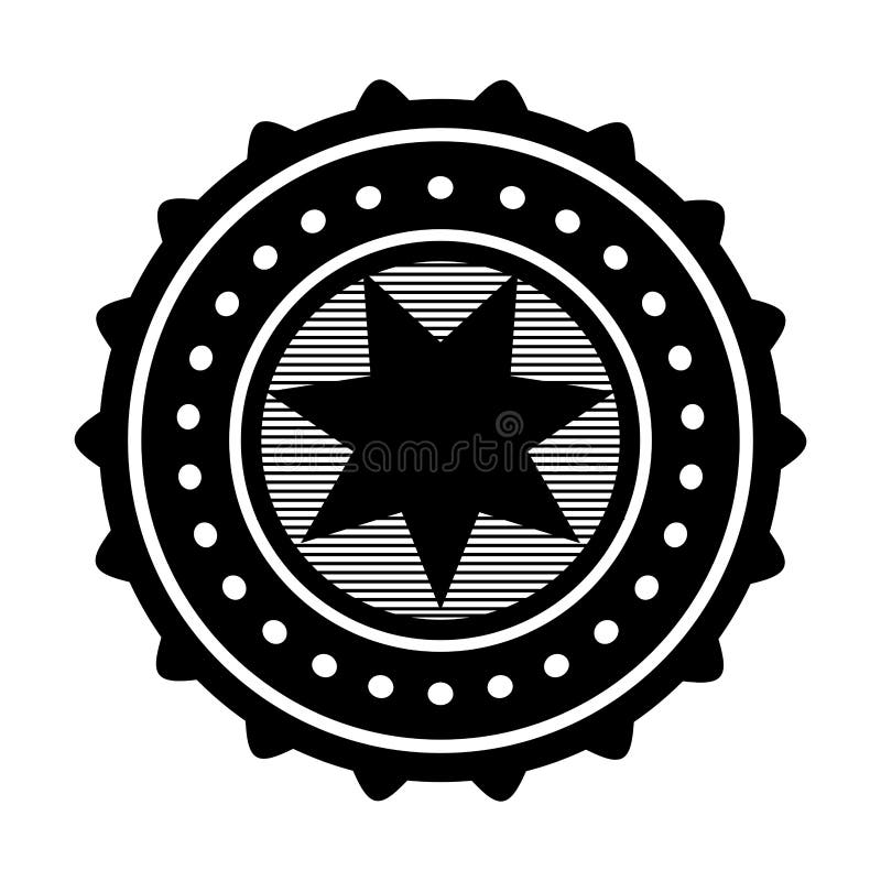 Star Emblem with Banner Icon Image Stock Vector - Illustration of ...