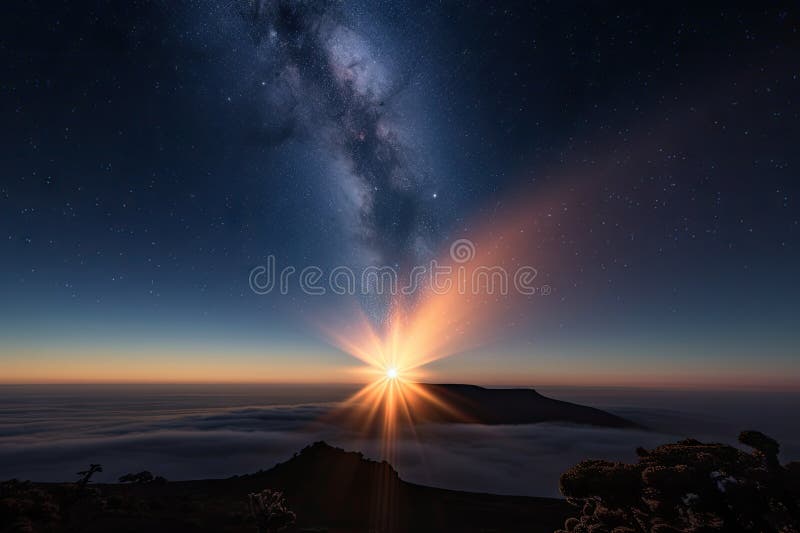 A Star Emerging from Its Nebular Cloud, the First Light Shining in the ...