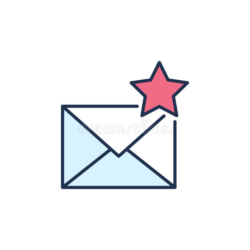 Star and Envelope Vector Email Favorite Concept Colored Icon Stock ...