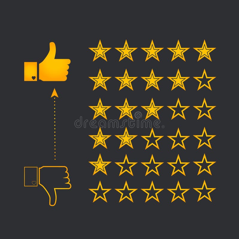 Star Rating Signs in Flat Style with Numbers. Vector Illustration in ...