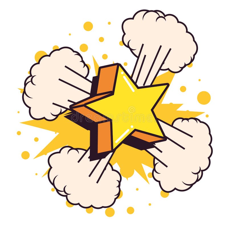 Star Explosion Comic Pop Art on White Background Stock Illustration ...