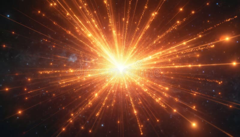 Star Explosion in Outer Space. Galaxy Burst Background with Orange and ...