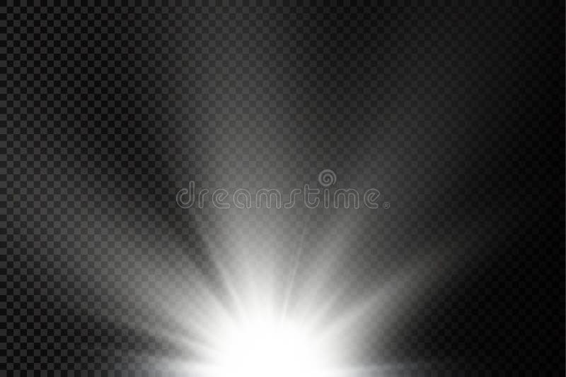 Star Explosion, White Glow Lights Sun Rays. Stock Illustration ...