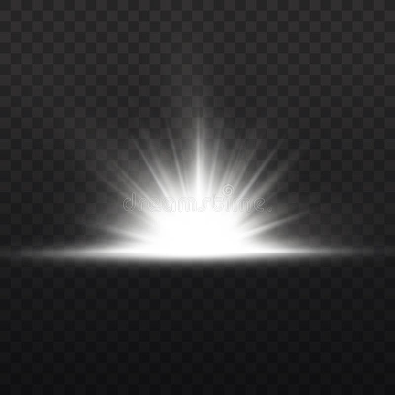 Star Explosion, White Glow Lights Sun Rays. Stock Illustration ...