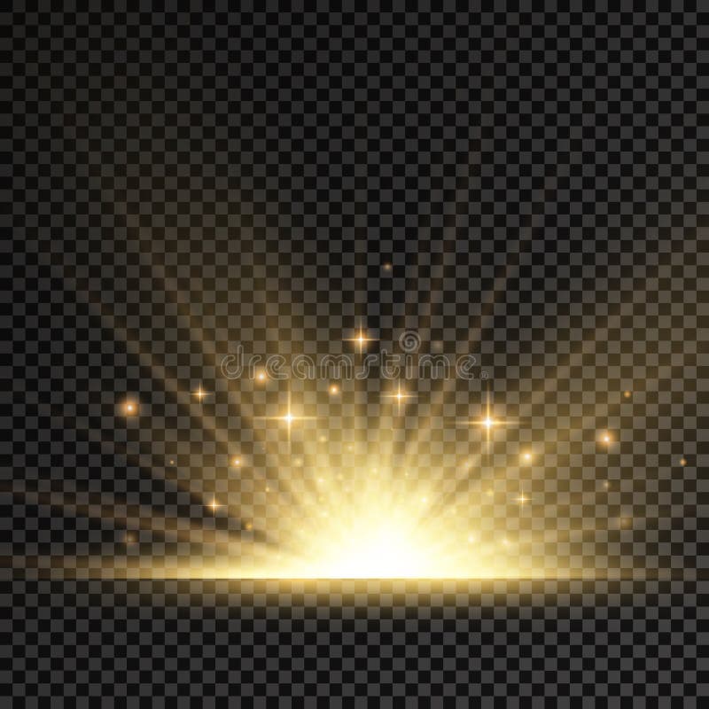 Sun Explosion, Yellow Glow Lights Sun Rays. Stock Vector - Illustration ...