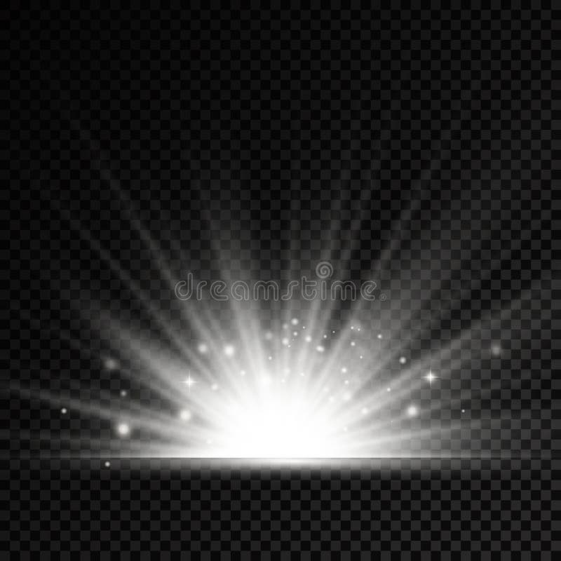 Star Explosion, White Glow Lights Sun Rays. Stock Vector - Illustration ...