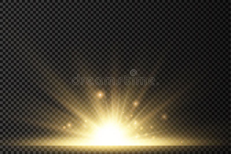 Star Explosion, Yellow Glow Lights Sun Rays. Stock Illustration ...
