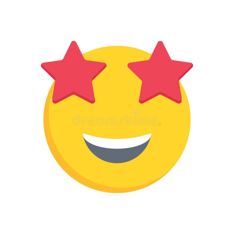 Star Eyes Vector Flat Colour Icon Stock Illustration - Illustration of ...