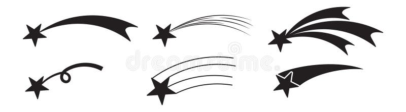 Star Fall Icon Doodle Hand Drawing Silhouette Stock Vector ...