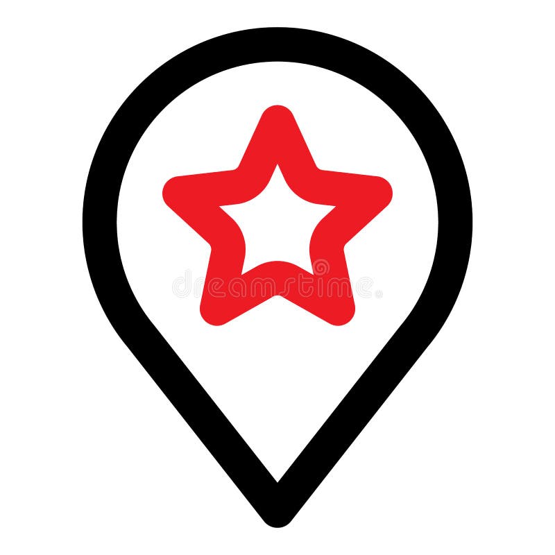 Star Favorite Pin Map Icon. Marker Location Vector Illustration Stock ...