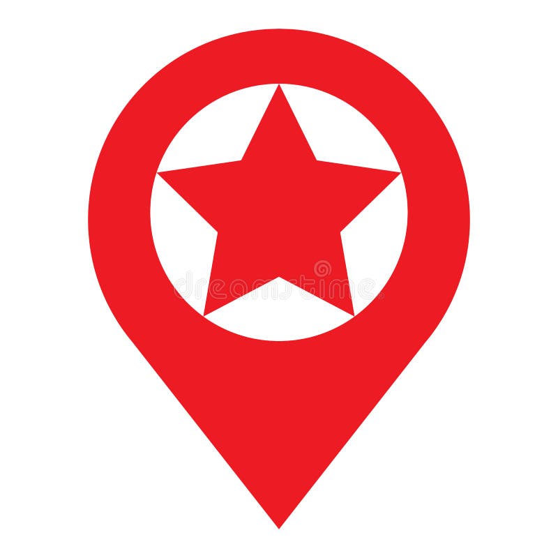 Star Favorite Pin Map Icon. Marker Location Vector Illustration Stock ...