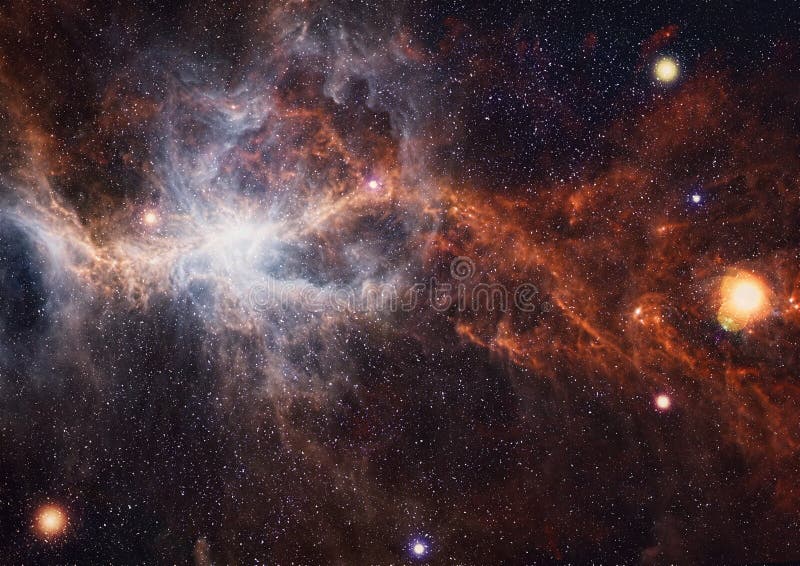 Star Field in Deep Space Many Light Years Far from the Earth. Elements ...