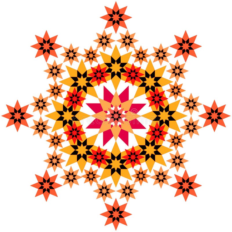 Filigree Star White on Black Stock Illustration - Illustration of ...