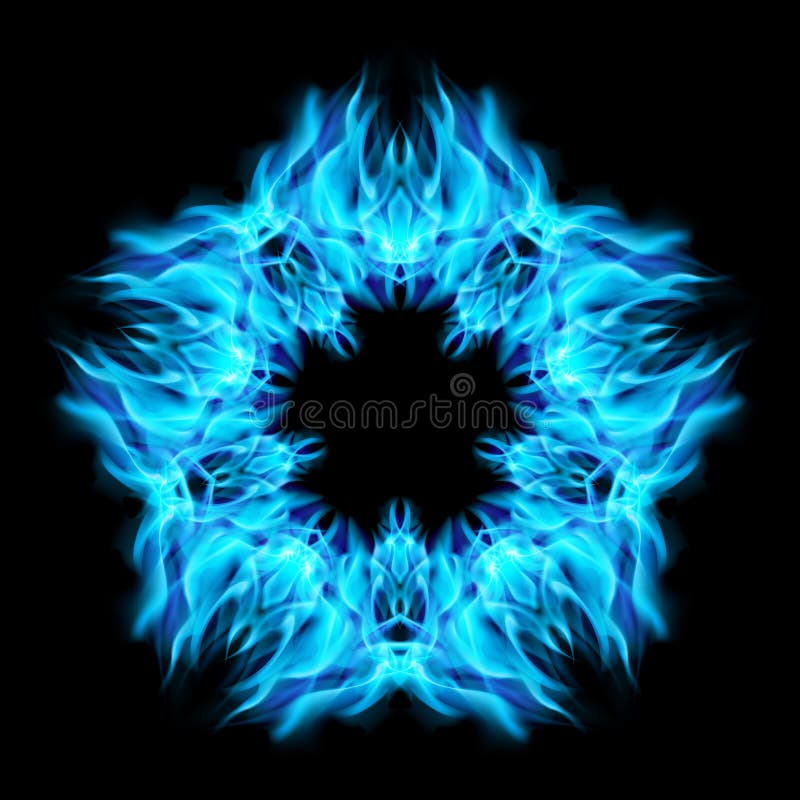 Fire With Cyan And Yellow Smoke Stock Illustration - Illustration of ...