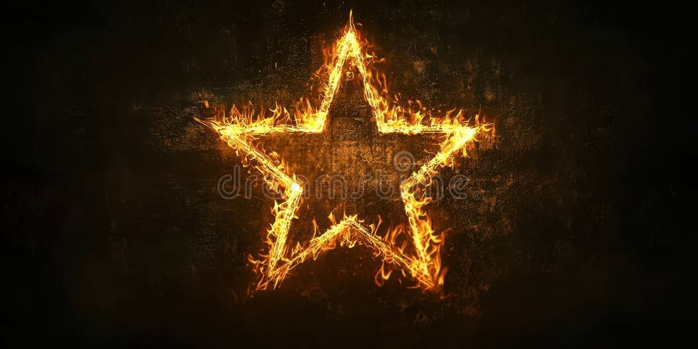 Star with fire on it stock photo. Image of party, glitter - 394617780