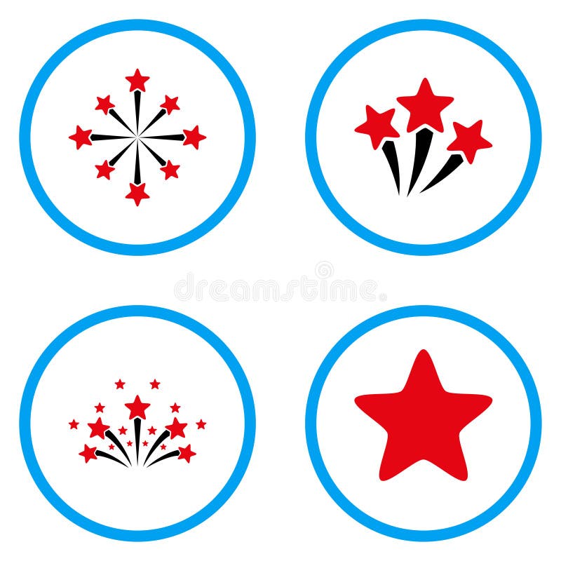 Star Fireworks Rounded Vector Icons Stock Vector - Illustration of ...