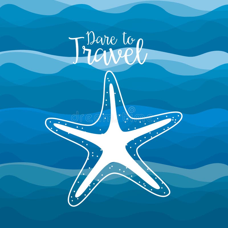 Star fish travel poster stock illustration. Illustration of romantic ...