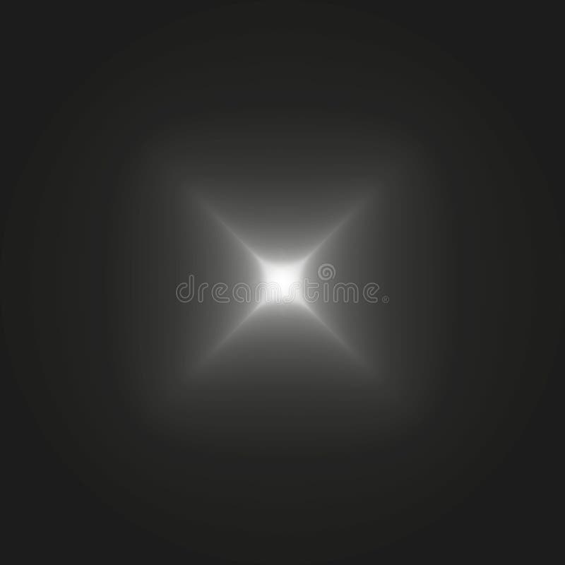 Star Flare Symbol. Cross Light Burst. Glowing Vector Shape. Black ...