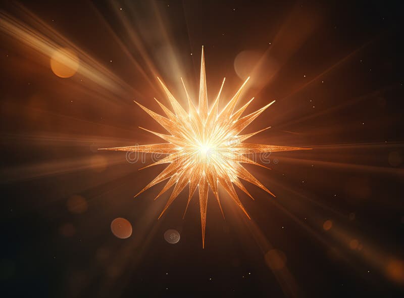 Star Flare with Yellow Rays and Beams on Dark Background. Generated AI ...