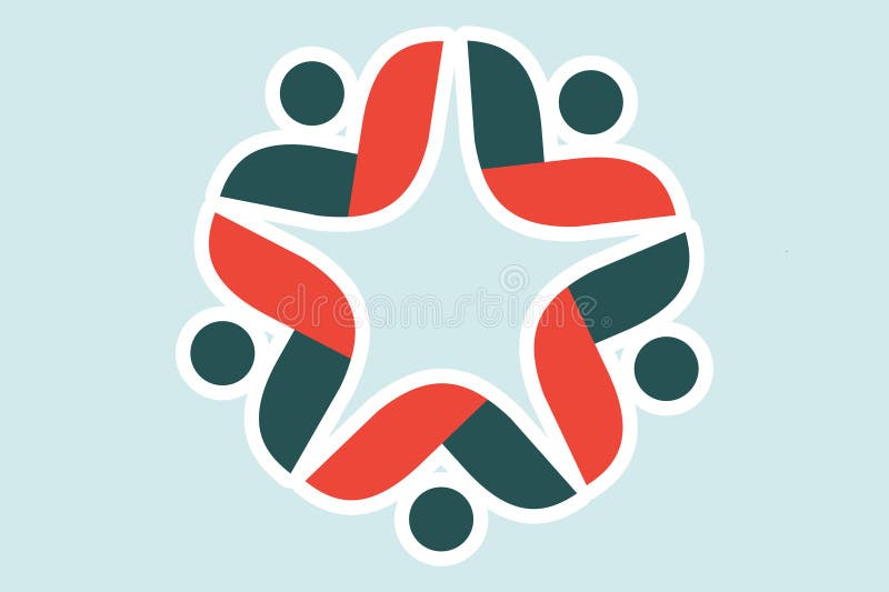 Star Flower Shape People Vector Logo Design. Stock Illustration ...