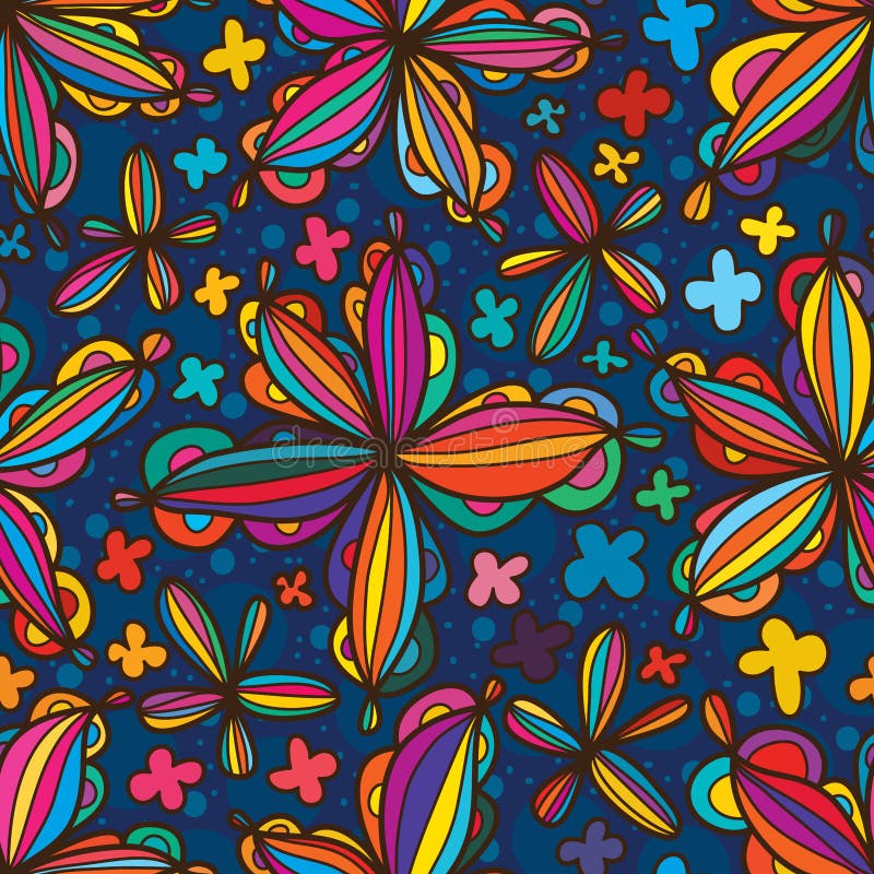 Flower Fill Colorful Seamless Pattern Stock Vector - Illustration of ...