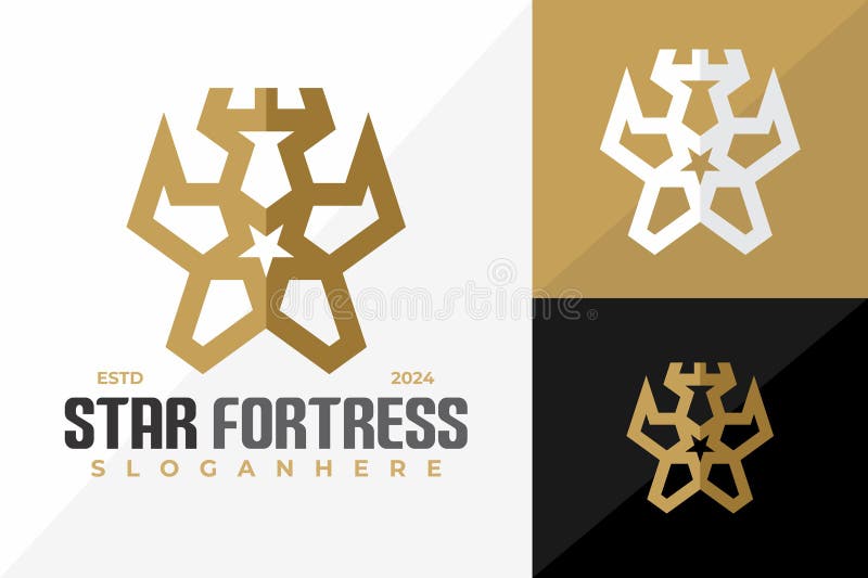Star Fortress Logo Design Vector Symbol Icon Illustration Stock Vector ...