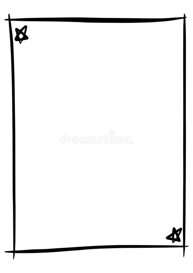 Star Frame Divider Border Hand Drawn Horizontal Line Vector Shape Icon ...