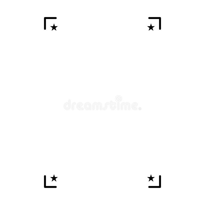 Star Frame Border, Hand Drawn Vertical Abstract Decorative Vintage ...