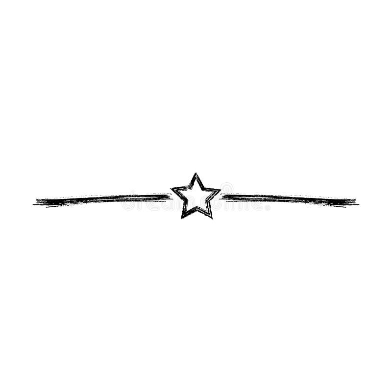 Star Frame Divider Border Horizontal Line Vector Shape Icon for ...