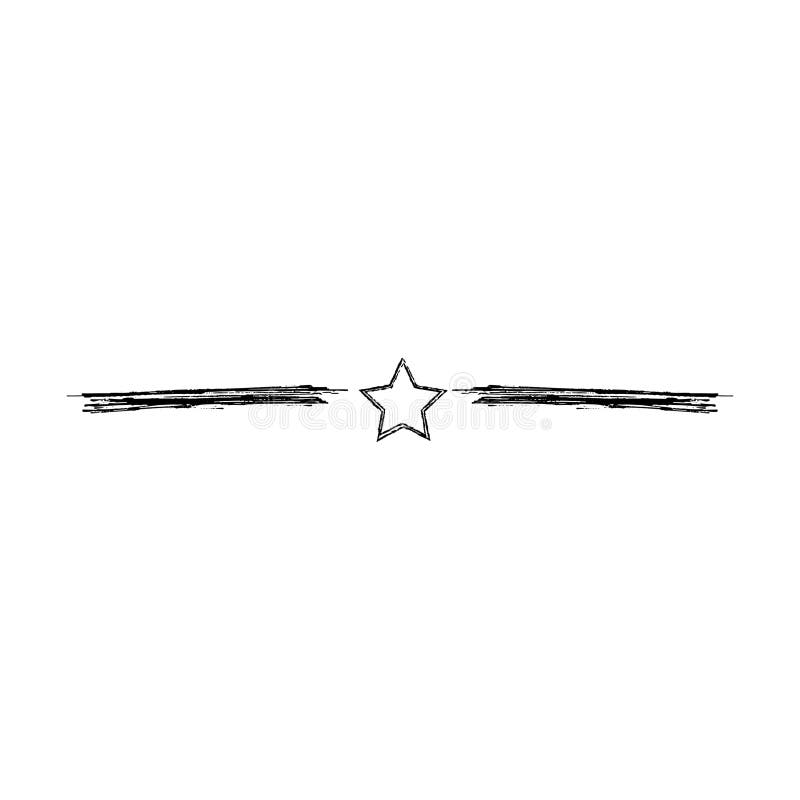 Star Frame Divider Border Horizontal Line Vector Shape Icon for ...
