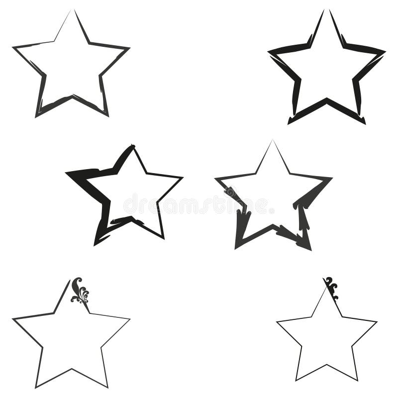 Star Frame Icon. Pointed Border Shape. Vector Contour Symbol. Geometric ...