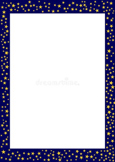 Star Frame. Starry Night Border. Stock Vector - Illustration of corner ...