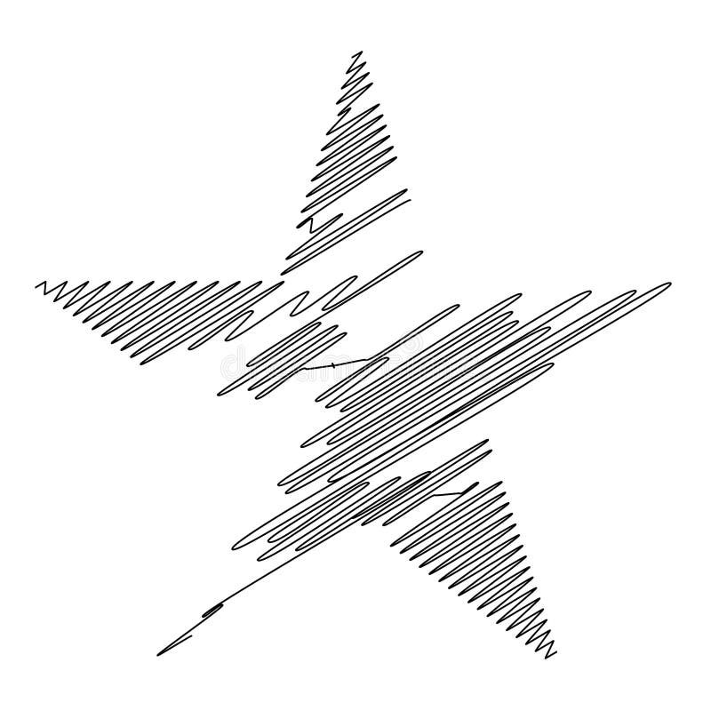 Star Freehand Drawing, Handdrawn Scribble, Doodle, Sketch Shape Stock ...