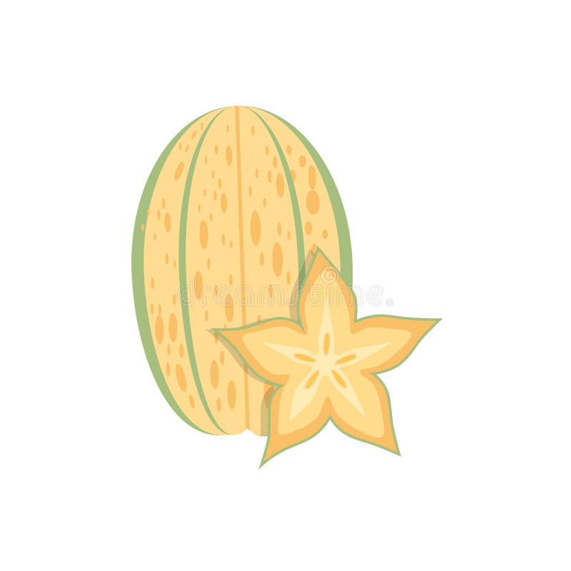 Star Fruit Icon Concept Isolated. Flat Cartoon Style Vector ...