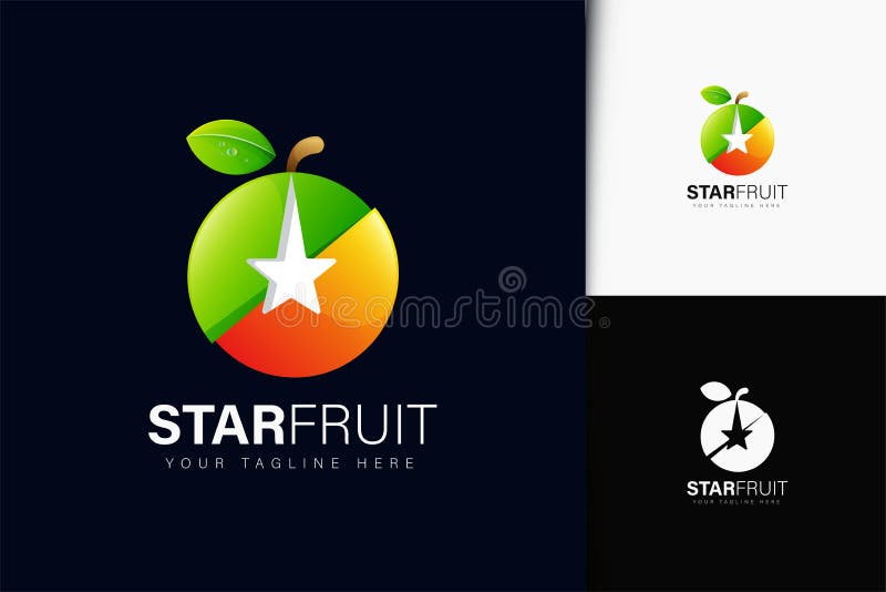 Star Fruit Logo Design with Gradient Stock Vector - Illustration of ...
