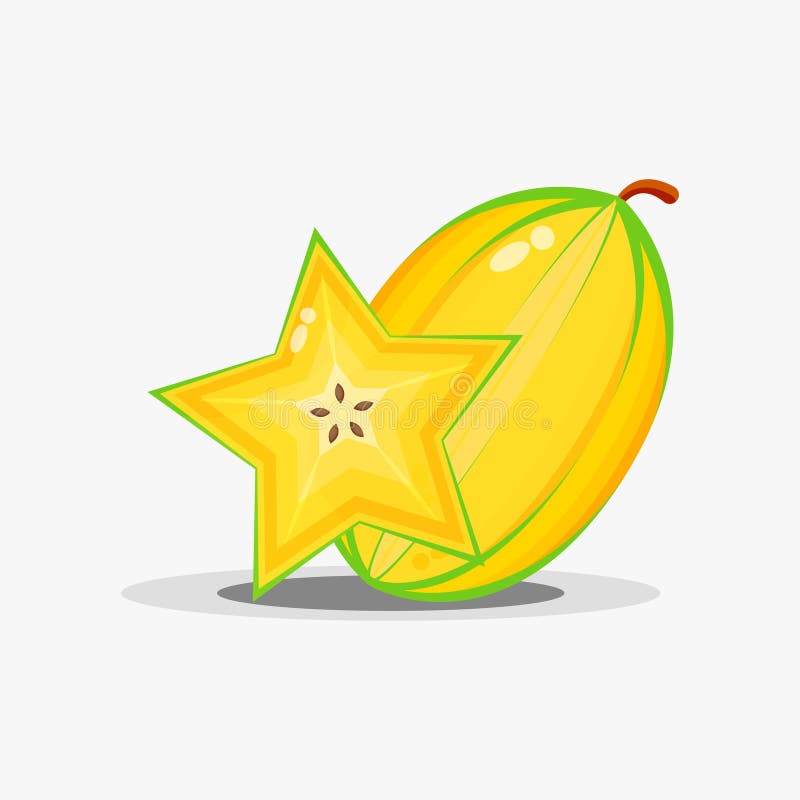 Star Fruit and Star Fruit Slices Stock Illustration - Illustration of ...