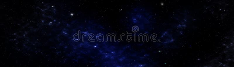 Star and Galaxy, Dark Blue Space Background Stock Illustration ...