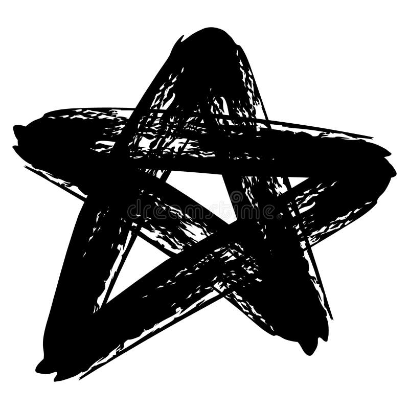 Star Geometric Shape Brush Doodle Stock Vector - Illustration of ...