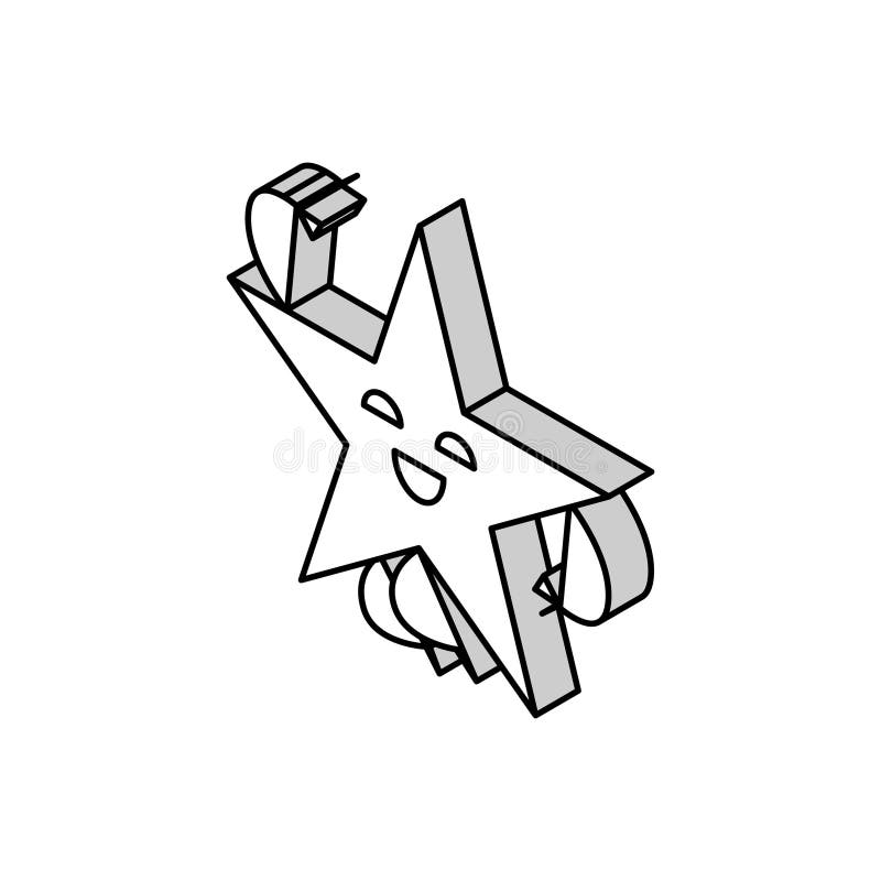 Star Geometric Shape Character Isometric Icon Vector Illustration Stock ...