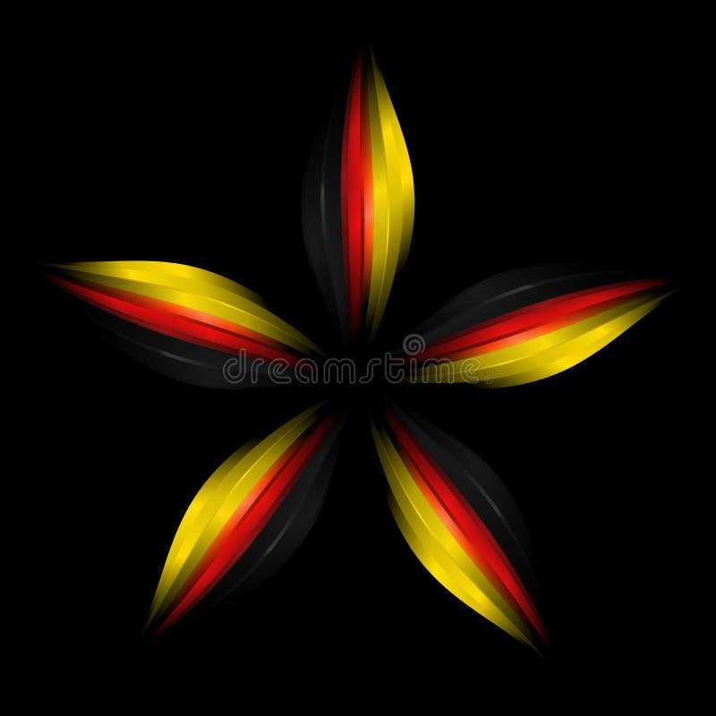 Star in German Flag Colours Stock Illustration - Illustration of symbol ...