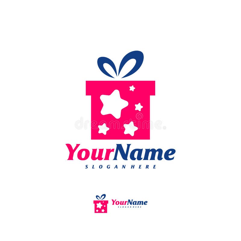 Star Gift Logo Design Template. Gift Star Logo Concept Vector Stock ...