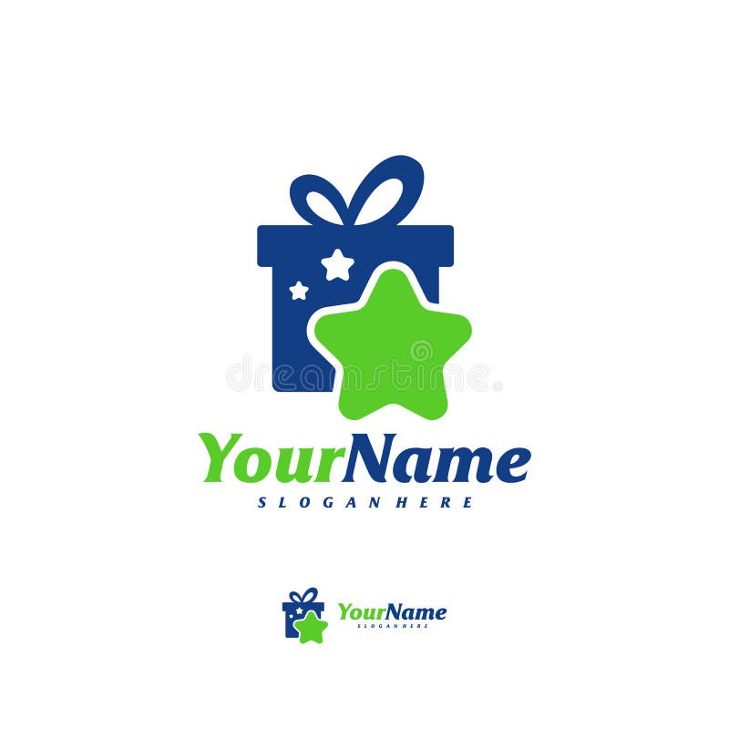 Star Gift Logo Design Template. Gift Star Logo Concept Vector Stock ...
