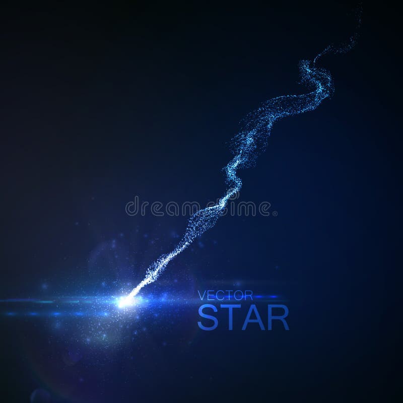 Star with glowing trail stock vector. Illustration of magic - 80080572