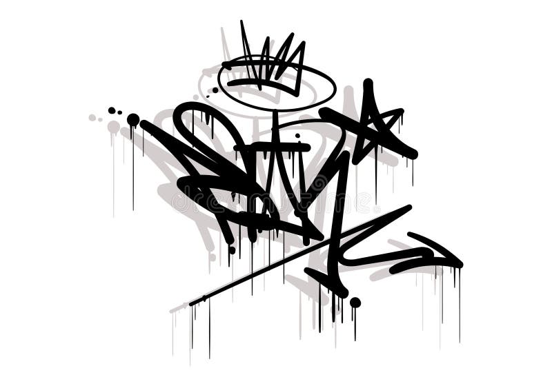 STAR Graffiti Tag Style Design Stock Vector - Illustration of chalk ...