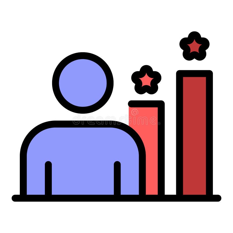 Star Graph Chart Icon Color Outline Vector Stock Vector - Illustration ...