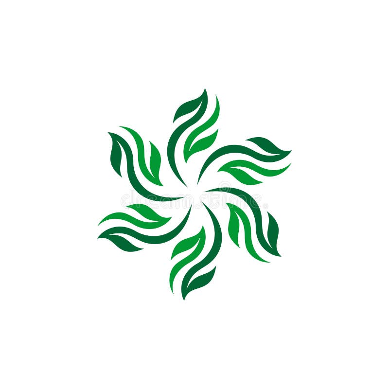 Star Green Leaves Pattern Logo Template Illustration Design. Vector EPS ...