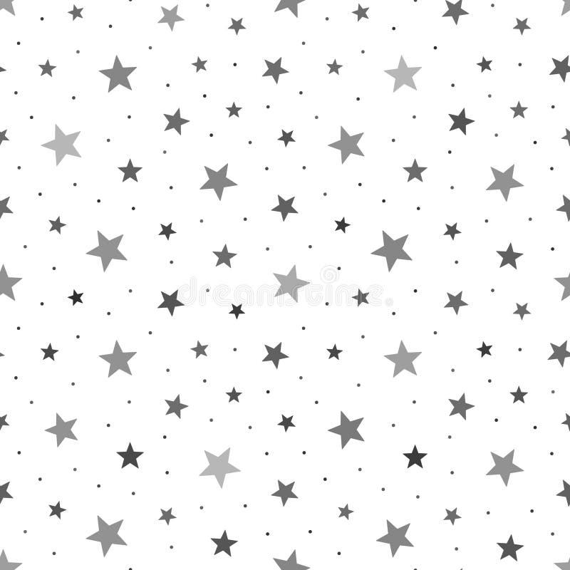Star Grey Seamless Pattern. Cute Print Starry Sky. Background Space ...